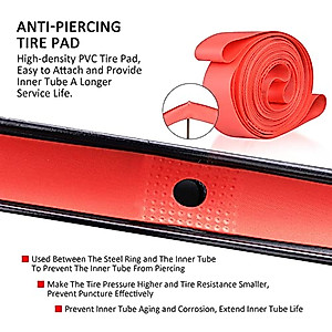 2 Pack Bike Inner Tire Tube 24x1.9/2.125 with Tire Levers and Rim Strips Liner, Schrader Valve 24" 24 Inch Bicycle Tire Tubes Tyre