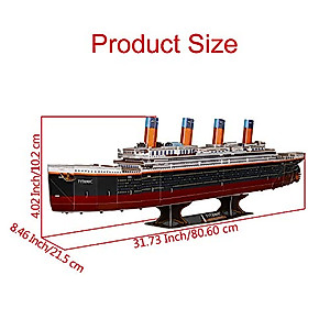 WISESTAR 32.2" L Large Titanic 3D Puzzles Model for Adults and Kids, 116PCS Sinking Cruise Boat Ship Play Model Game Toy Craft Kits, Educational Toy Birthday Gift for Boys Girls