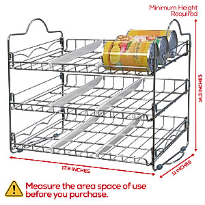 Utopia Kitchen Storage Can Rack Organizer, Stackable Can Organizer Holds Upto 36 Cans for Kitchen Cabinet or Pantry (Chrome)