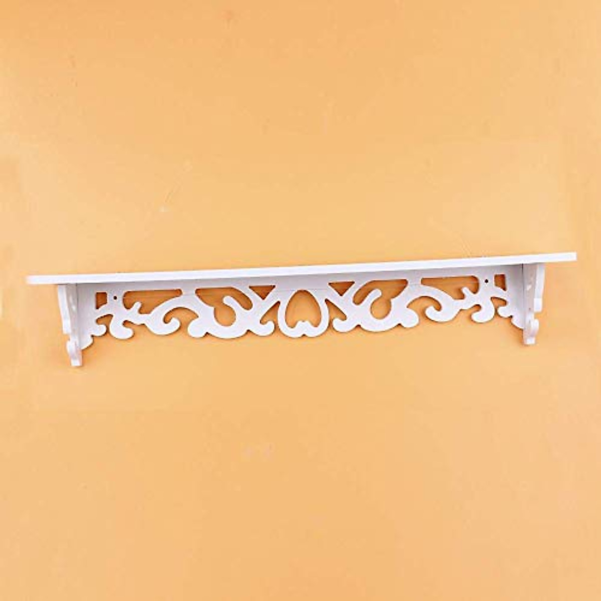 Estink White Carved Wall Hanging,New White Filigree Style Shelves Cut Out Design Wall Shelf Home Gardening Tools Rack,62x12x4cm