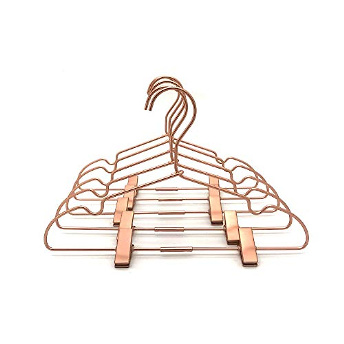 Koobay Metal Hangers Baby Clothes 12.5" Rose Gold Clips Hanger Children Kids Pants Hanger Display and Storage (30)