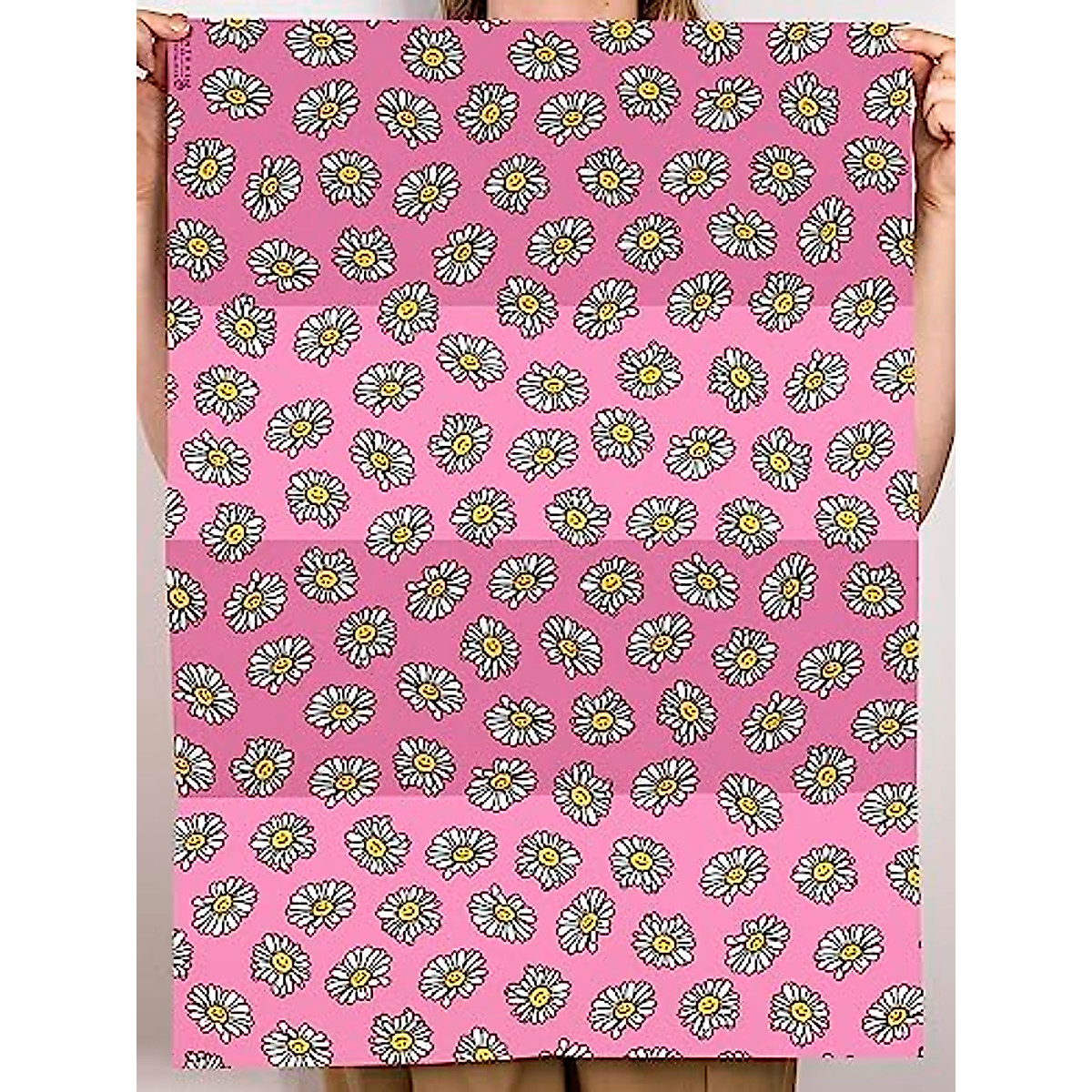CENTRAL 23 - Pink Gift Wrap Sheets - Flower Wrapping Paper - Birthday New Baby - Women Girls Kids - 1st 2nd 3rd - Recyclable