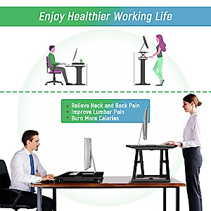 KIDINIX Standing Desk Converter 30" Ultra-Thin Height Adjustable Stand Up Desk Gas Spring Riser Sit to Stand in Seconds Computer Desk for Home and Office