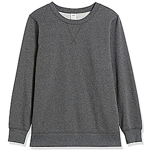 Amazon Essentials Women's Fleece Crewneck Sweatshirt (Available in Plus Size), Charcoal Heather, Large