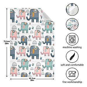 Kigai Elephant Kitchen Towels, 18 x 28 Inch Super Soft and Absorbent Dish Cloths for Washing Dishes, 4 Pack Reusable Multi-Purpose Microfiber Hand Towels for Kitchen