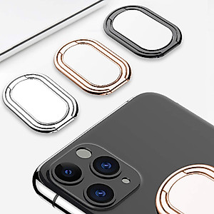 Vesmatity Cell Phone Ring Holder Finger Kickstand 360° Foldable Swivel Phone Stand Metal Back Ring Grip Foldable Ring Stand for Magnetic Car Mount iPhone and All Smart Phones(Black)