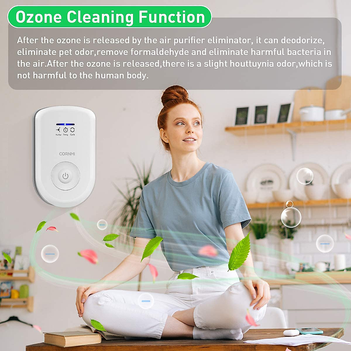 Air Purifiers Plug In for Home, Mini Odor Eliminator丨Ozone Negative Ion Dual Function丨Ionizer to Remove Smoke Pet Toilet Smell, Portable Deodorizer Freshener Cleaner for House Bedroom Bathroom Kitchen