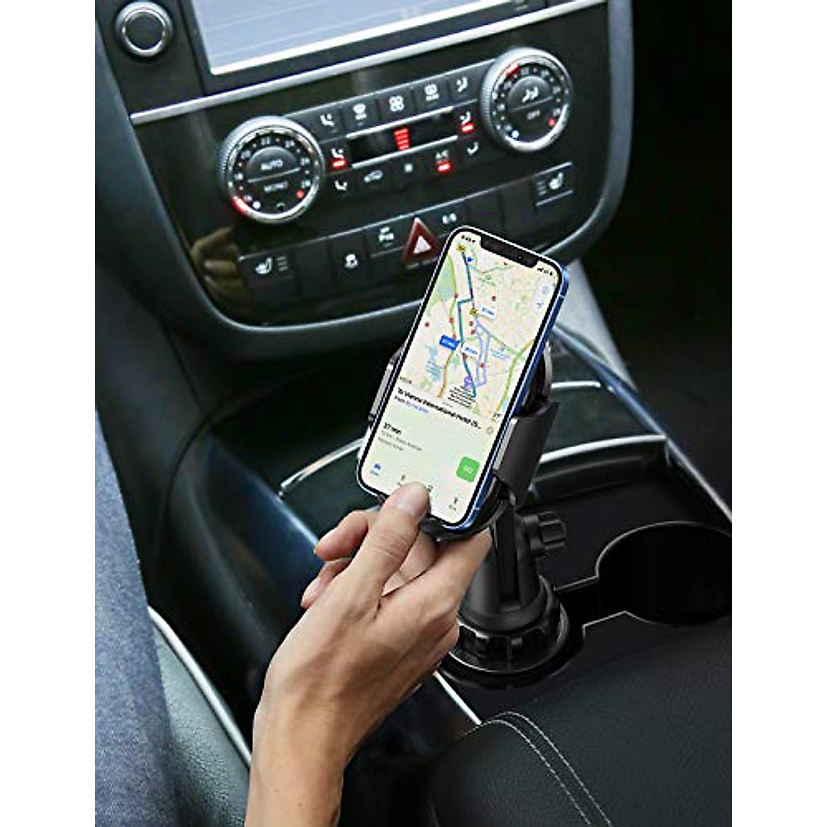 UGREEN Cup Car Phone Holder One-Button Release Cell Phone Mount Automobile Universal Adjustable Compatible for iPhone 13 12 Pro Max XR 8 7 and Android Smartphones