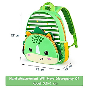Umtiti Toddler Backpack,Waterproof Preschool Backpack, 3D Cute Animal Cartoon Preschool Backpack for 2-6 Years Girls,Boys.Cute Dinosaur.