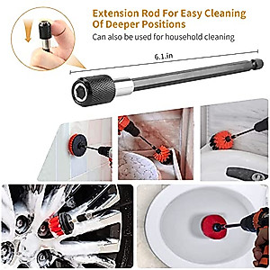 Yeewell 23PCS Car Detailing Brush Set, Drill Brush Set Car Detailing Kit with Cleaning Gel, Auto Detailing Kit with Wash Mitt Sponge, Car Cleaning Tools Kit for Interior, Exterior, Wheels, Dashboard