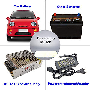 symbuth Ultra Bright DC 12V COB LED Panel Light with Remote Control Dimmer, Max 70W Chip Strip, LED Module for Outdoor Camping Hiking Lamp, Car Battery Drive Lights Emitting Cold White 6500K