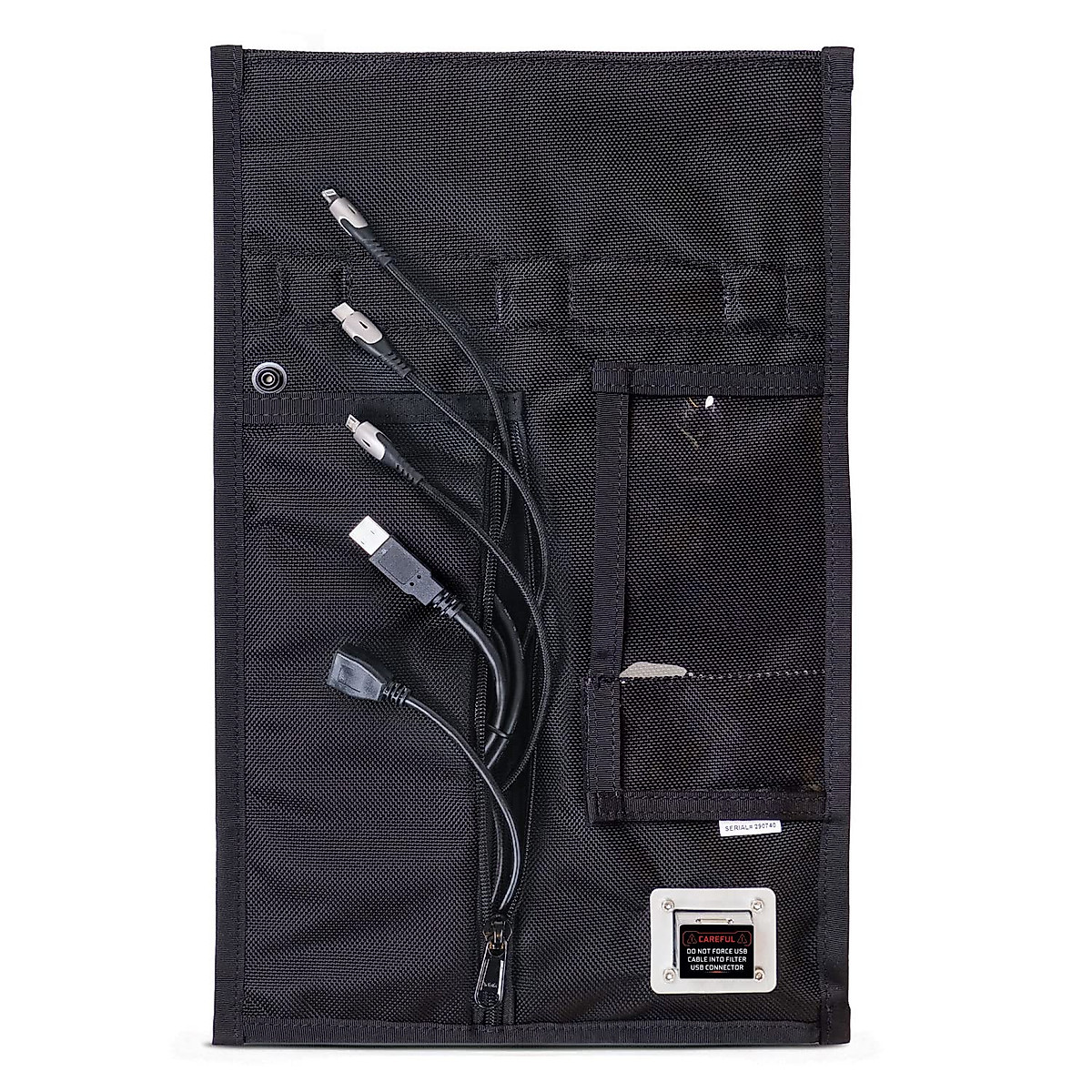 Mission Darkness Window Charge & Shield Faraday Bag for Tablets // Includes USB Filter, Transparent Window, and Cable Set for Data Extraction and Charging Devices While Shielded from RF Signals