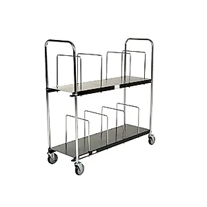 Vestil CTC-1856-B Steel Carton Cart, 2 Tiers, Black, 400-lb. Load Capacity, 59-1/8" x 19-13/16" x 56-1/2"