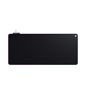 ROCCAT Sense AIMO XXL Ultra-Wide PC Gaming Mousepad, RGB Illumination, High Precision, Non Slip Back, Extended Keyboard Desktop Mouse Pad with Stitched Edges, Smooth, Black