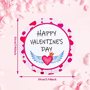 50 Pcs Valentine's Day Gift Stickers Valentines Stickers Round Valentines Labels Valentines Day Stickers for Envelopes Self Adhesive Love Decorative Stickers for Valentine Gift Wrap