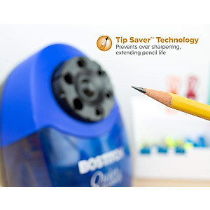 Bostitch Office QuietSharp 6 Electric Pencil Sharpener, Heavy Duty Classroom Sharpener, Size Selector with 6 Different Sizes, Perfect for Classroom and Homeschool Use, Blue