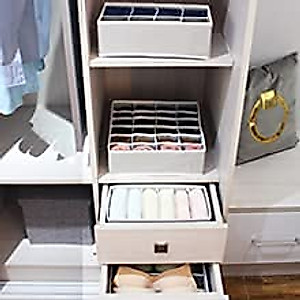 4 Set Laundry Bra Wash Bags + 4 Pack Foldable Clothes Drawer Organizer Set