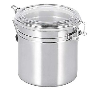 Transparent stainless steel metal lid storage container, rust-proof storage container for the kitchen at home(12.5 * 13)