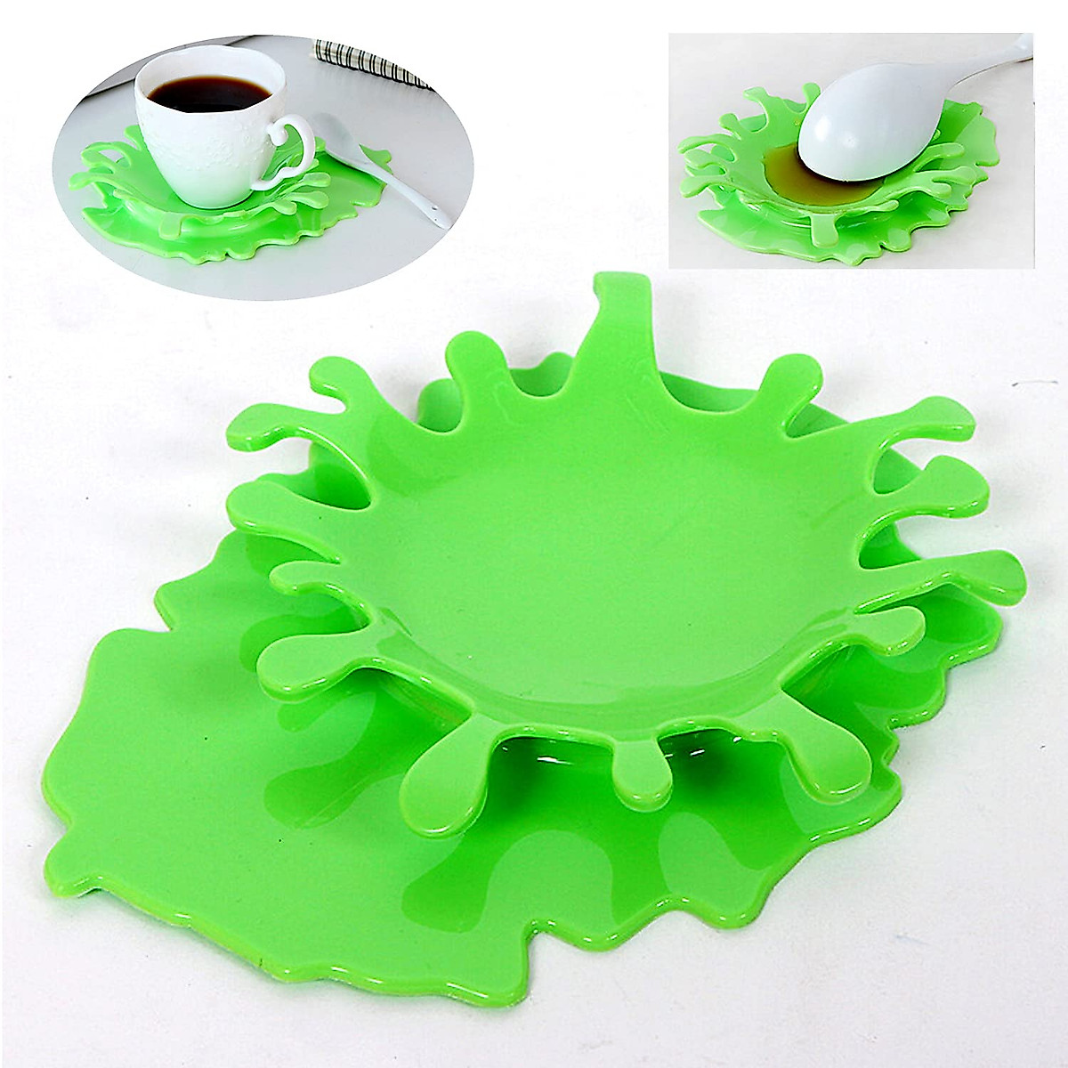 Spoon Rest Holder Ketchup Shape Holders Splash Spoon Rest by Mustard Kitchen Cooking Aid Cup Holder Spatula Spoon Rack Shelf Creative Gift (blue)