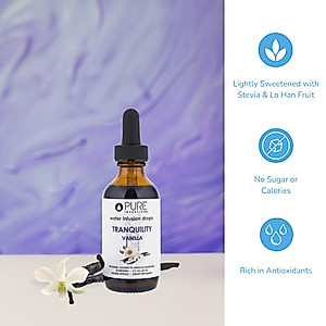 Pure Inventions Tranquility - Supports Relaxation - Vanilla and Chamomile - Water Infusion Drops - No Sugar, Calories, or Artificial Sweeteners - 60 Servings - 2oz