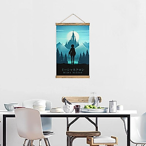 BAWUTZ Misha Necron Maou Gakuin Scroll Poster Wall Fabric Decor Hanging Paintings Wood Frame Hanger Magnetic Kit Holder Print Picture for Living Room Bedroom Decoration