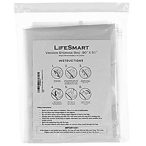 LifeSmart Vacuum Storage Bag for Unfolded Twin Mattress Saver Vacuum Seal, Works with Most Vacuum Cleaners Dimensions: 90” X 51” Not for Queen Size Mattress
