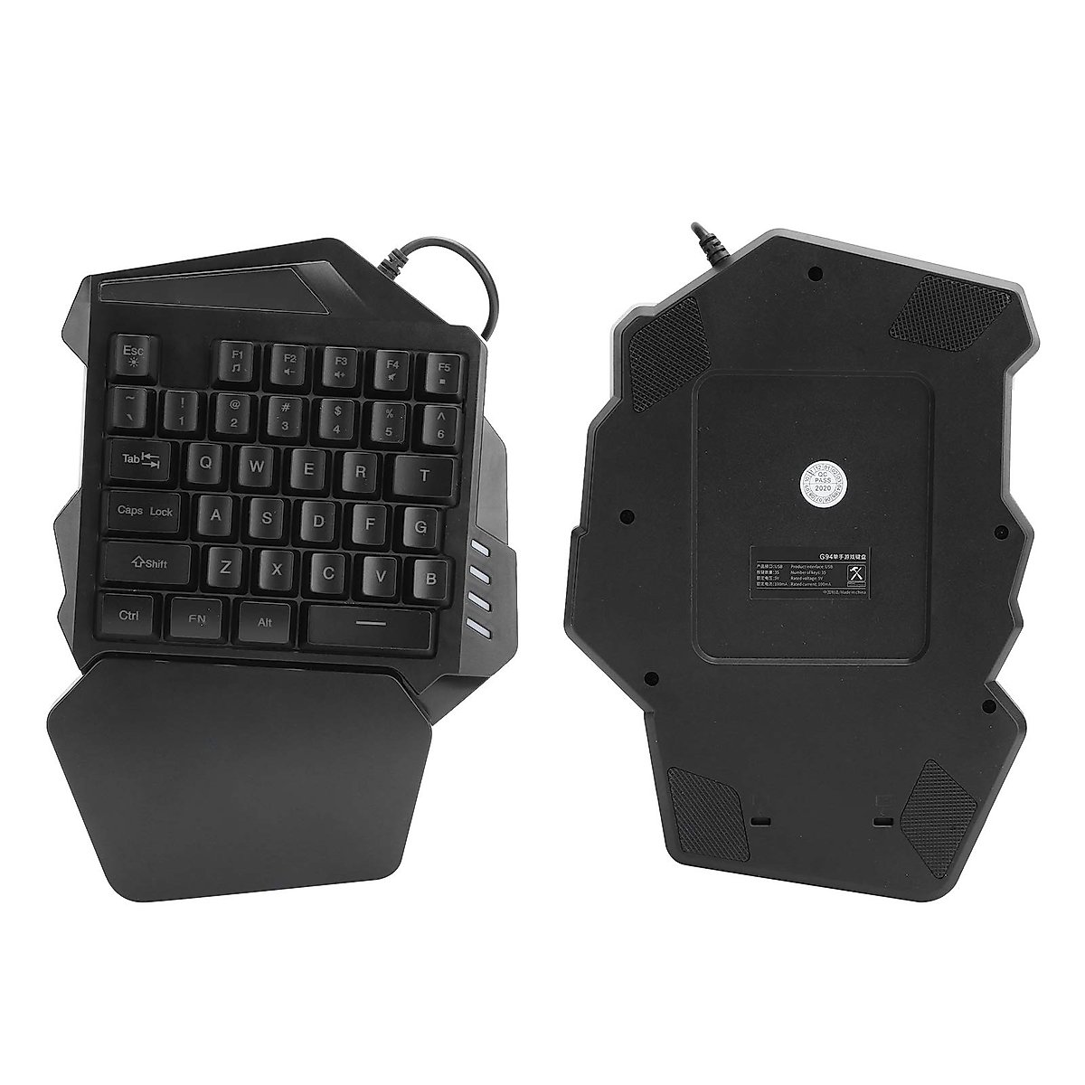 214 Gaming Keyboard,35 Keys Wired Ergonomic One?Handed Mechanical Keyboard,Plug and Play USB PC Game Keyboard with RGB Backlit,for Win2000/Win8/Win XP/Vista/for Android