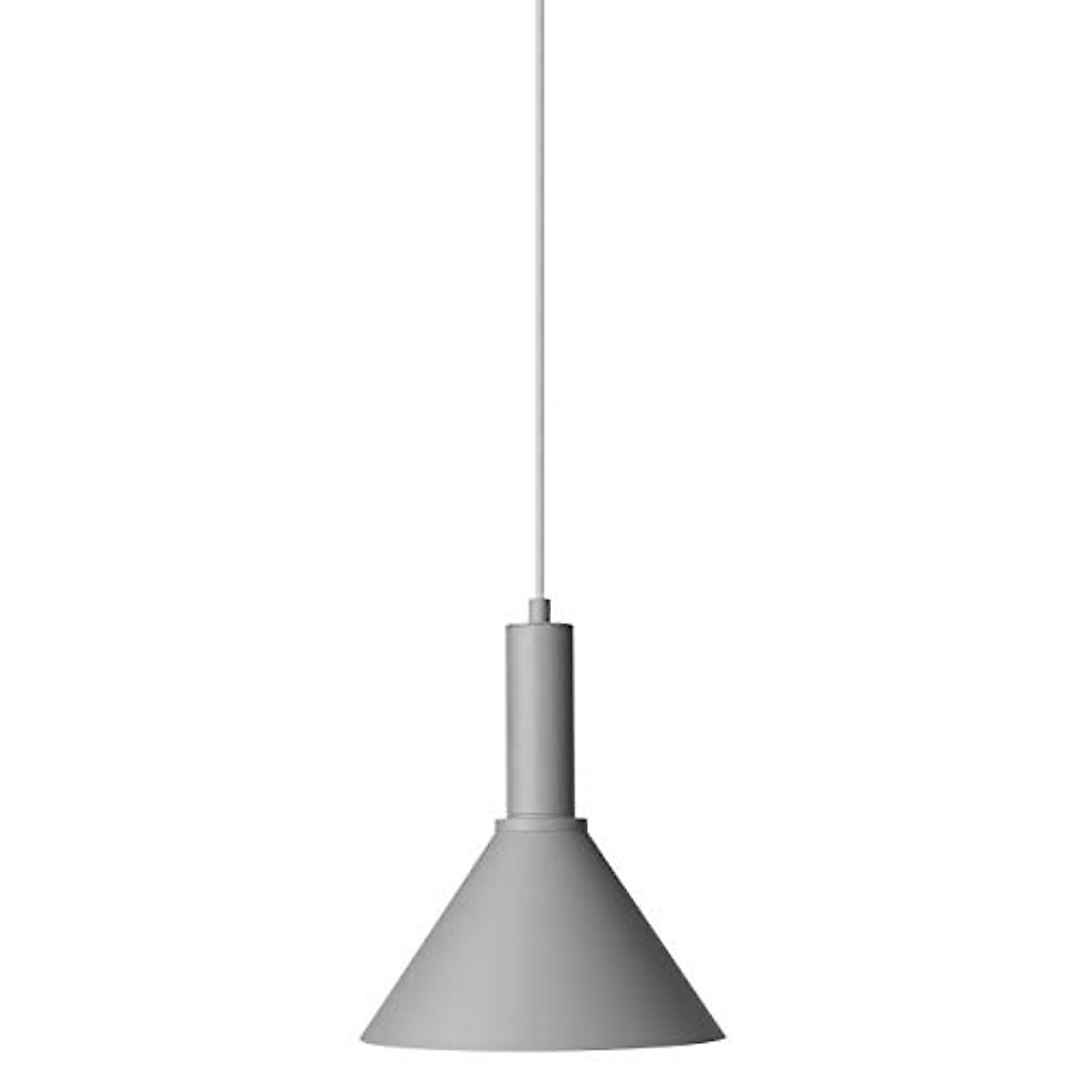 Globe Electric 61017 1-Light Plug-in Pendant, Soft Matte Gray. Designer Gray Fabric Cord, Bulb Included