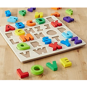 Spark Create Imagine 3D Wooden Alphabet Puzzle - Hand Eye Coordination - Letter Recognition - Fine Motor Skills - 2yrs and Up - Christmas Birthday Present