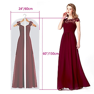 MuChoney Garment Bag 2 Pieces Evening Dress Garment Cover Suit Cover - Long Term Storage Of Jacket Coat Clothes Suit Protection Against Dust. (60"x24'', White)