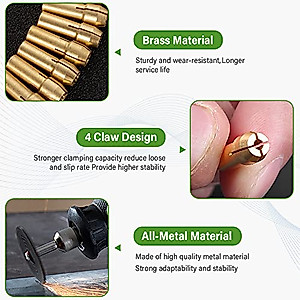 Drill Chuck Collet Set for Dremel, 15PCS Chuck Collet Kit, 0.8-3.2mm Shank Replacement 4486 Rotary Tool Keyless Quick Change Chuck Accessory with Replacement 4485 Brass Collet Metal Nut