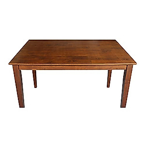 International Concepts Solid Wood Dining Table with Shaker Legs, 48 by 30 by 30-Inch, Cinnemon/Espresso