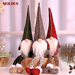 NEILDEN 3pcs Swedish gnome, Chirstmas Plush Toy, Scandinavian Style Decor, Dangle Leg Shelf sitters