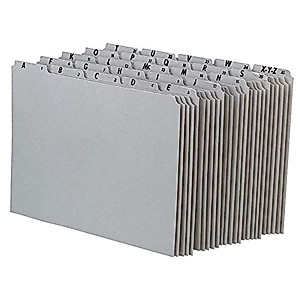 Pendaflex A-Z Top Tab Recycled Gray Pressboard 1/5-Tab File Guides, Letter, 25/Set (PN925)