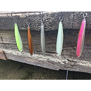 Epoxy Resin Fishing Jig Lure (Silver 2 inch / 0.5 Ounce) - Great for Striped Bass, Tuna and Other Game Fish