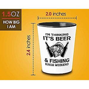 Bubble Hugs Fishing Shot Glass 1.5oz - Beer Fishing Weekend - Bass Fishing Spooler Boat Lovers Lures Rod Funny Fisherman Joke Retirement Grandpa