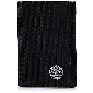 Timberland mens Trifold Nylon Wallet, Black, One Size