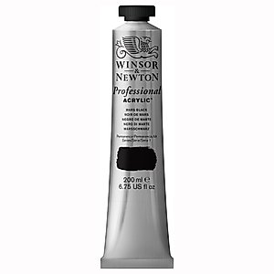 Winsor & Newton Professional Acrylic Paint, 200ml (6.75-oz) Tube, Mars Black