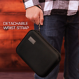 USA Gear Hard Shell Darts Case - Darts Holder for 8 Darts and Accessories, Tips, Axles and Steering Wheels - Compatible with Soft Tip and Steel Tip Darts (Black)