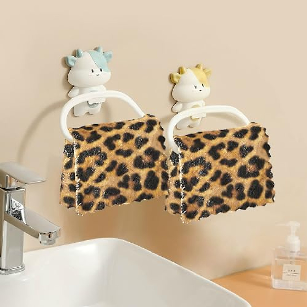 FRODOTGV Seamless Leopard Texture Skin Microfiber Kitchen Towels Rags Dish Towels Tea Towel Terry Cloth Kitchen Hand Towels Kitchen Hand Towels Hanging