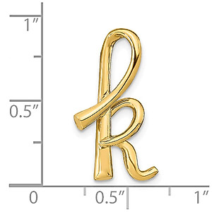 BillyTheTree Jewelry 14K Yellow Gold Polished Letter K Initial Slide Pendant