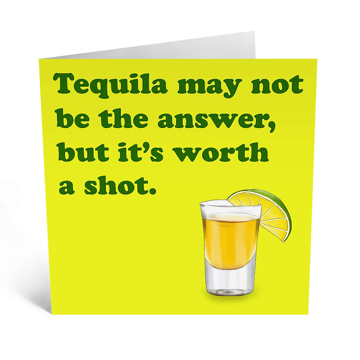 CENTRAL 23 - Funny Alcohol Birthday Card - 'Tequila May Not Be The Answer' - Happy Birthday Cards for Him - For Son Brother Dad - Comes with Stickers