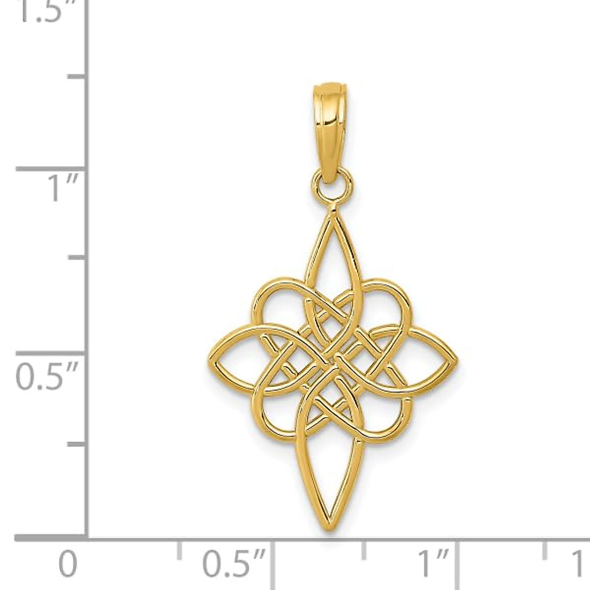 IceCarats 14K Yellow Gold Heart Claddagh Celtic Love Knot Necklace Charm Pendant Irish Jewelry Only