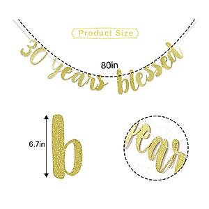 30 Years Blessed Banner - 30th Birthday Banner,30th Birthday Banner Party Decorations,30th Anniversary Banner,30 Birthday Banner Sign