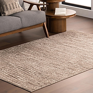 nuLOOM 4' x 6' Performance Indoor Area Rug, Non-Shed, Power Loomed High-Traffic Area Rug for Living Room, Bedroom, Home, Sherill Beige