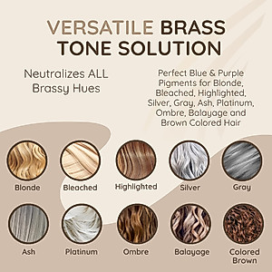 Vitamins Keratin Purple Hair Mask - Violet Blue Protein Deep Conditioner Treatment - Toner for Blonde Platinum Silver Gray Ash or Brown Colored Dry and Damaged Brassy Hair