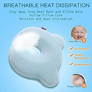 Avamake Вaby Pillow for Sleeping - Pillow with Prevent Flat Head Syndrome, for Head Neck Support Soft and Comfortable, Вaby Head Pillow, Includes Pillowcase and Nursing Pillow (Grey)