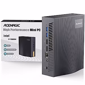 ACEMAGIC Mini PC i7-11800H(8C/16T, up to 4.6 GHz) Mini Computers, 16GB DDR4 512G NvMe SSD, Mini Desktop Computer Small PC Support 4K UHD Triple Display/WiFi 6/BT5.2 for Business/HTPC