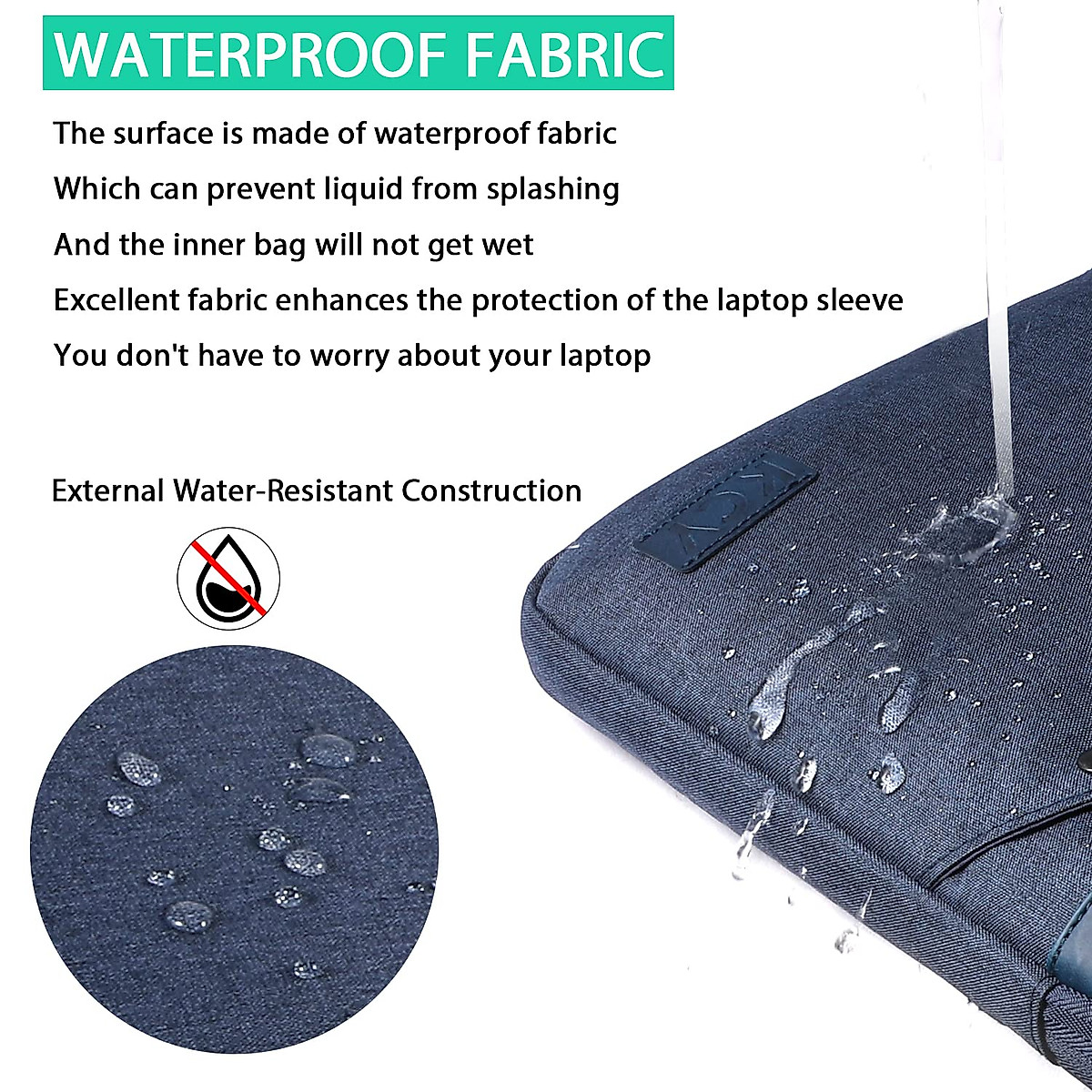 KCY Laptop Bag Case 13 13.3 14 Inch with Shoulder Starp, Waterproof Slim Computer Sleeve Compatible with MacBook Air 13 M1/M2, MacBook Pro 13/14, 13.5” Surface Laptop 5/4, Chromebook 14, Blue