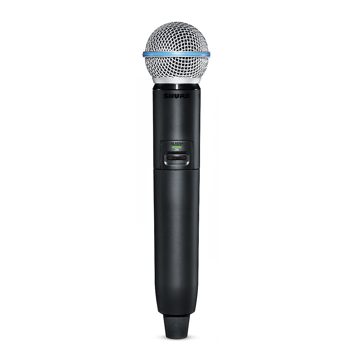 Shure GLXD2+/B58 Handheld Wireless Transmitter with BETA 58A Vocal Mic Capsule and SB904 Battery (12-Hour Life) - for use with GLX-D+ Dual Band Wireless Microphone Systems (Receiver Sold Separately)